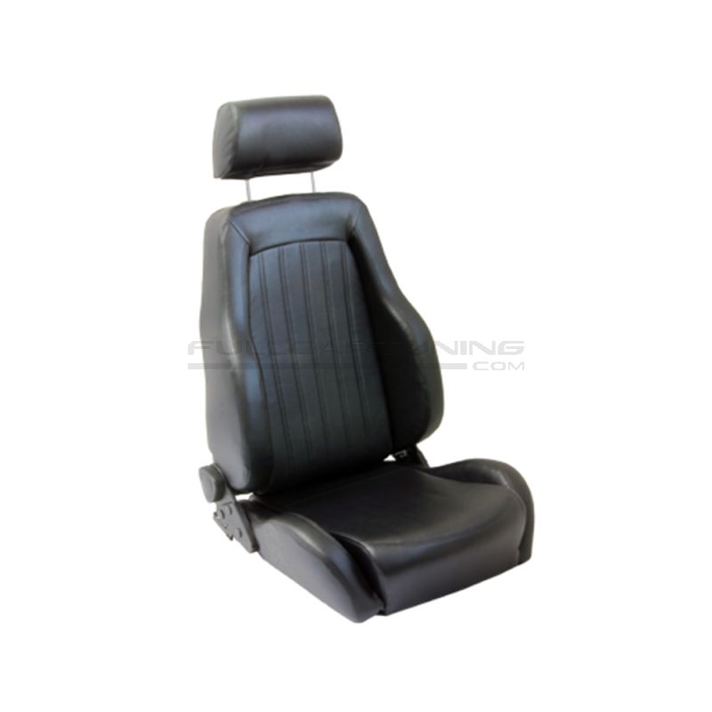 QSP Verstelbare Stoel Classic Zwart Vinyl | Fullcartuning.nl